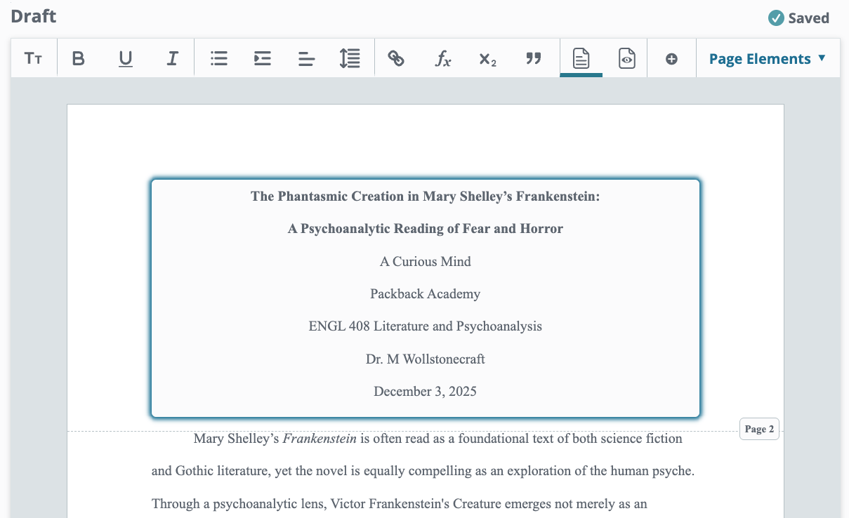 Adding a Title Section to Your Essay in Packback Deep Dives – Packback